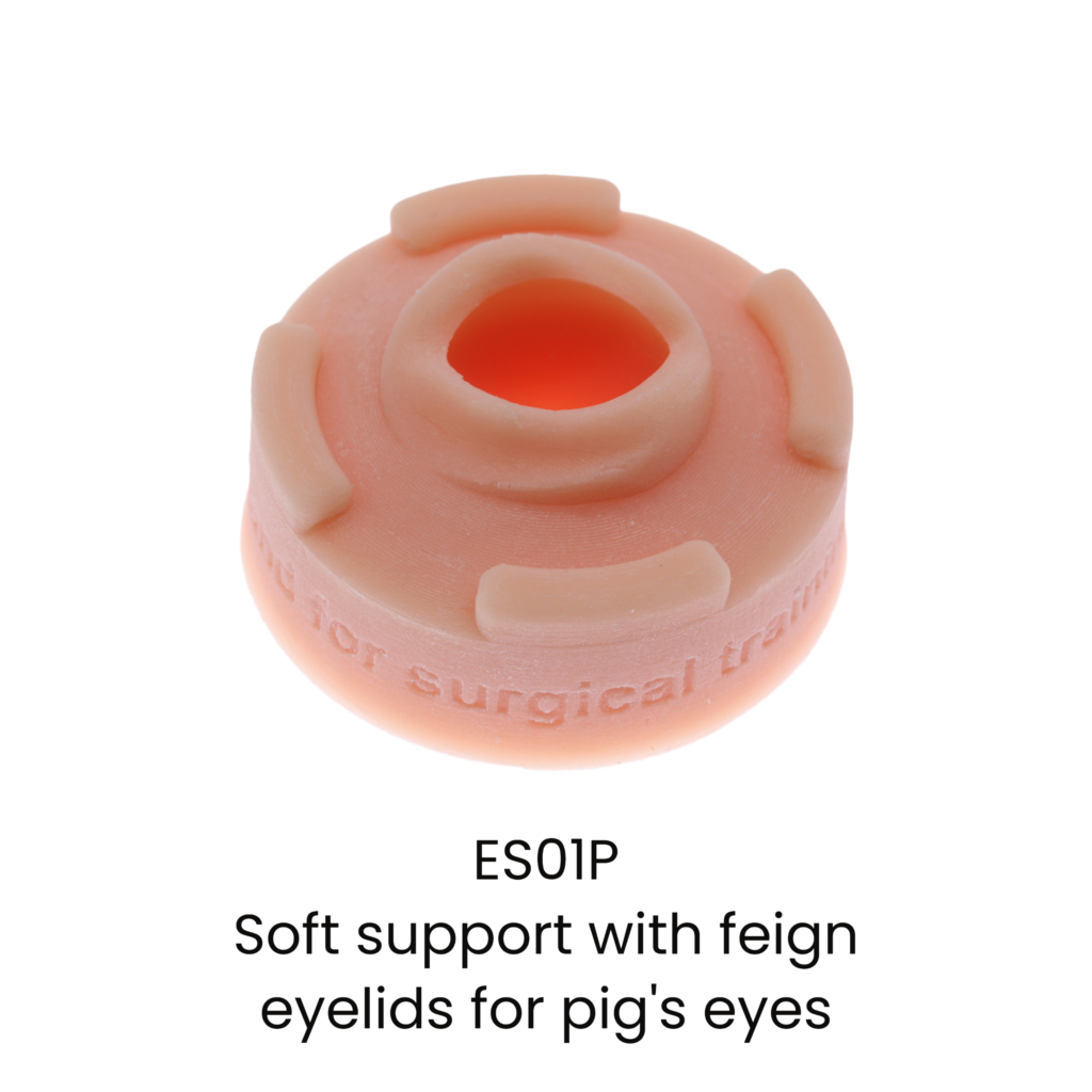 Soft support with feign eyelids for pig's eyes | an-vision